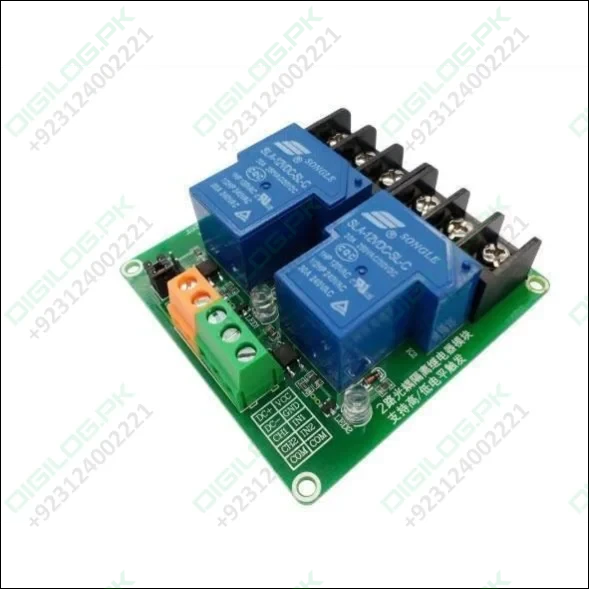 5V 30A 2-Channel Relay Module High-Current, Smart Home Ready - Digilog.pk
