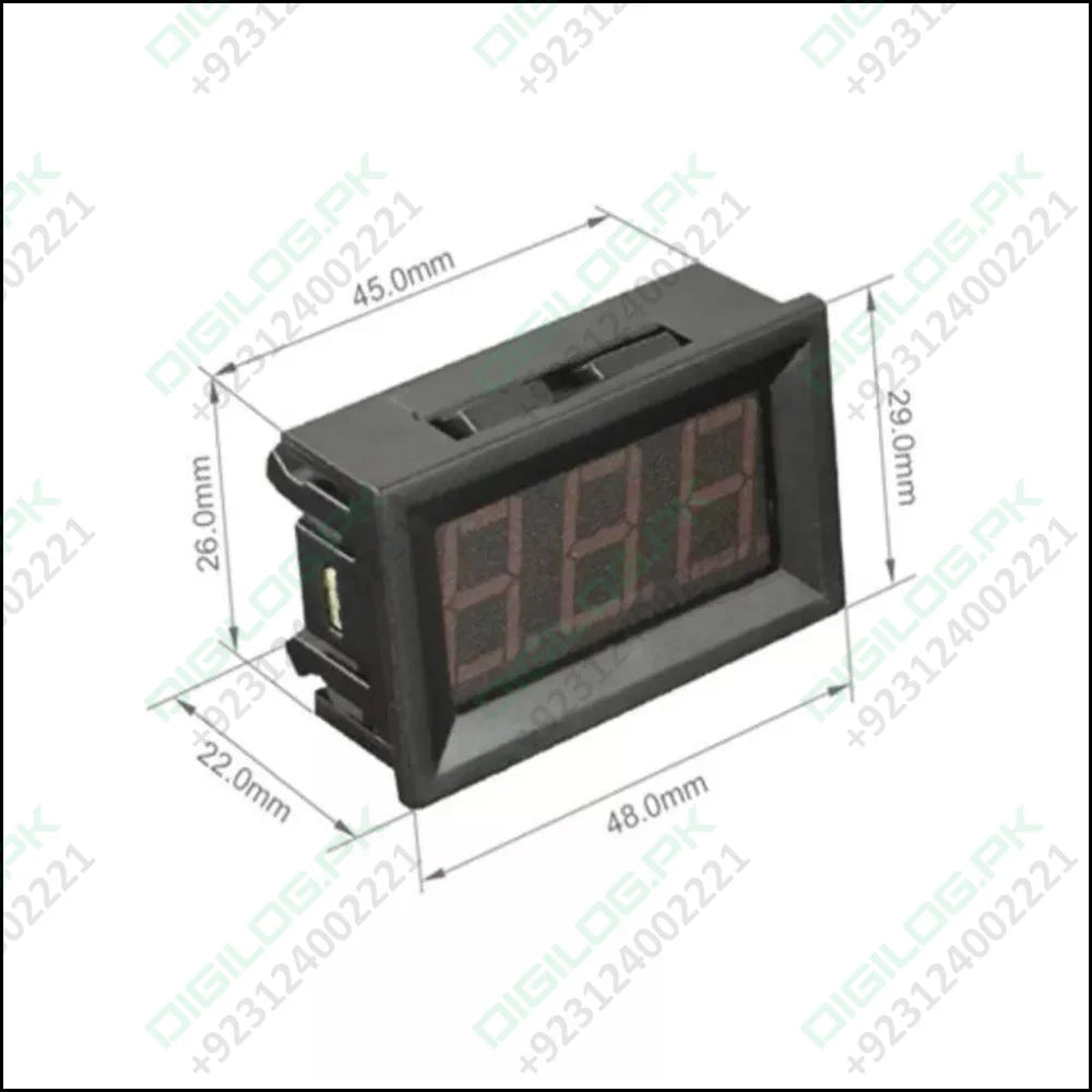 3 wire DC 4 to 30V Red LED digital voltmeter module panel meter ...