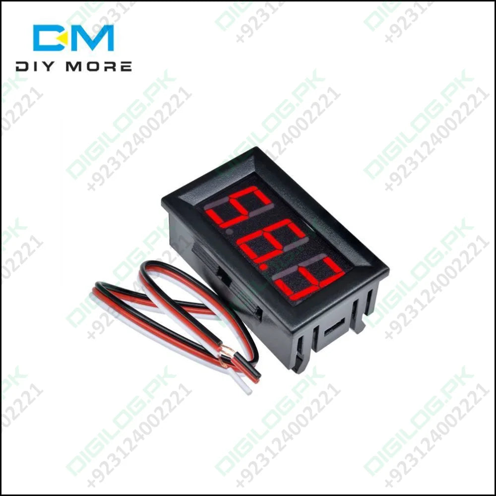 3 wire DC 4 to 30V Red LED digital voltmeter module panel meter ...