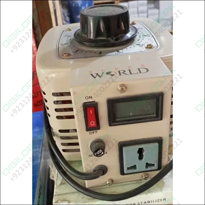 3KVA 0-250VAC Manual Variac Transformer Voltage Regulator - Digilog.pk