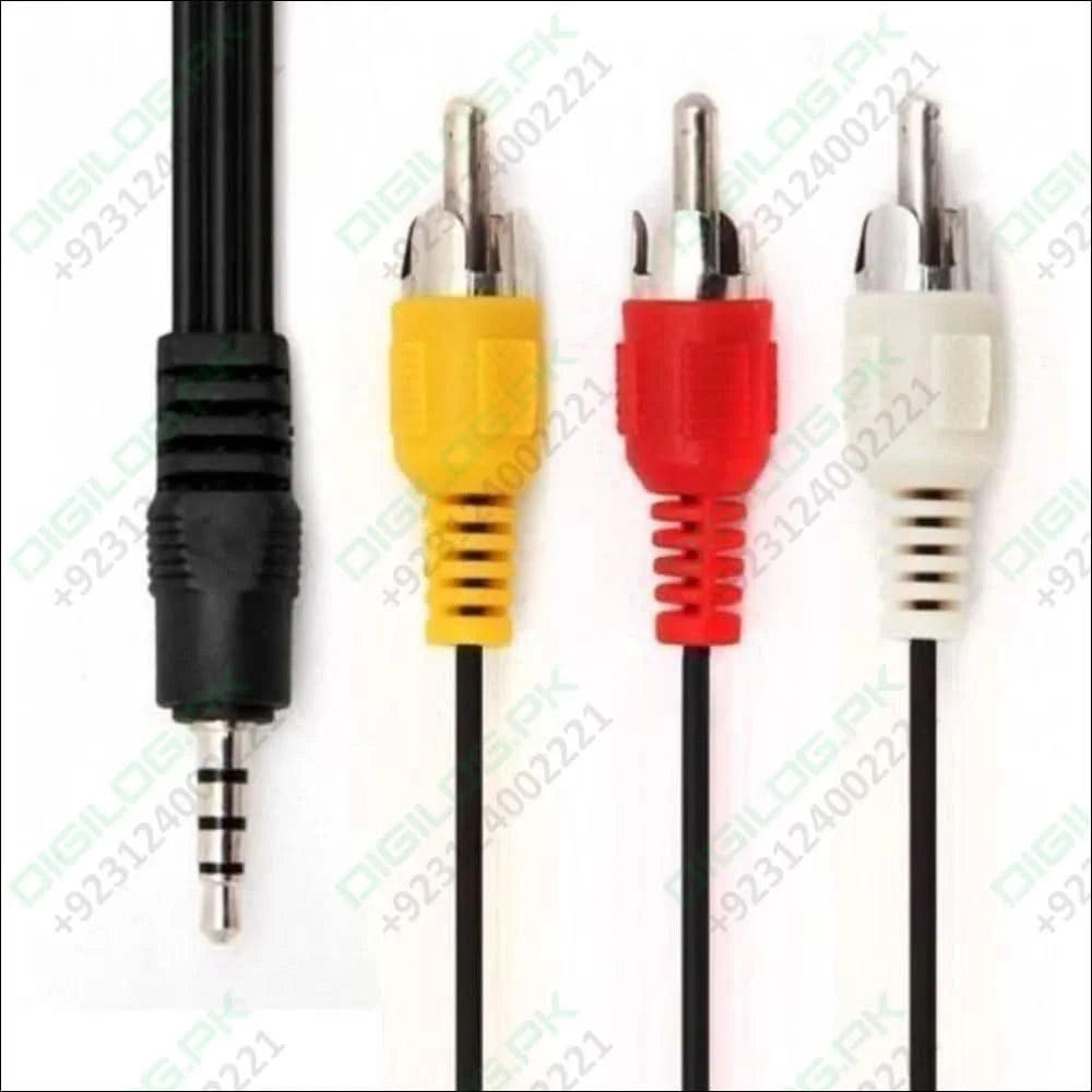 RCA Male to 3.5mm Male Jack Composite Audio Video A/V Cable IN PAKISTAN