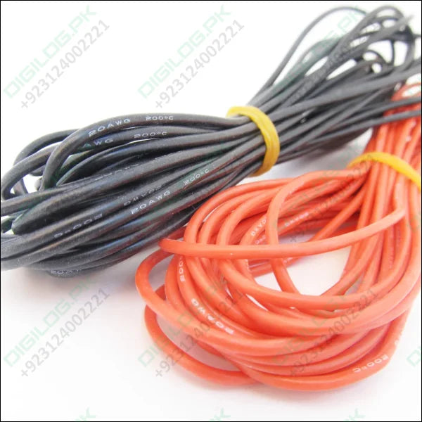 4mm Dc Wire Pure copper wires ( RED 3FEET + BLACK 3FEET ) PRICE IN PAK