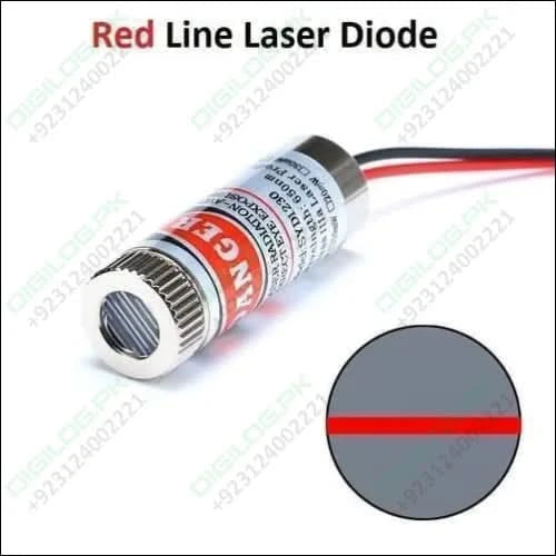 5mW Red Line Laser Module: Adjustable Focus and Wide Angle - Digilog.pk