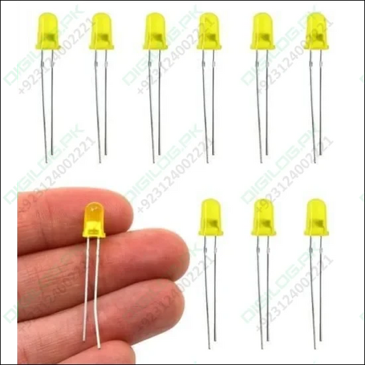 5mm Yellow LED Emitting Diode: Add a Warm Glow to Projects - Digilog.pk