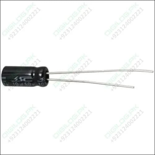 Aluminum 10uF 50V Electrolytic Capacitor In Pakistan - Digilog.pk