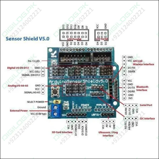 Arduino Sensor Shield V5 Expansion Board For Arduino Digilogpk