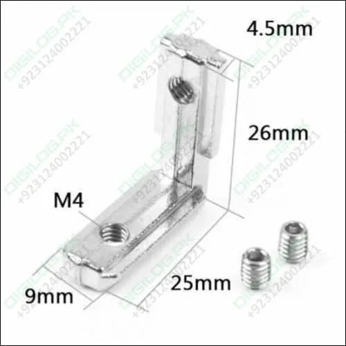 Extrusion Corner | Fixed Block | L-Type Internal 20x20 - Internal 20x20 ...