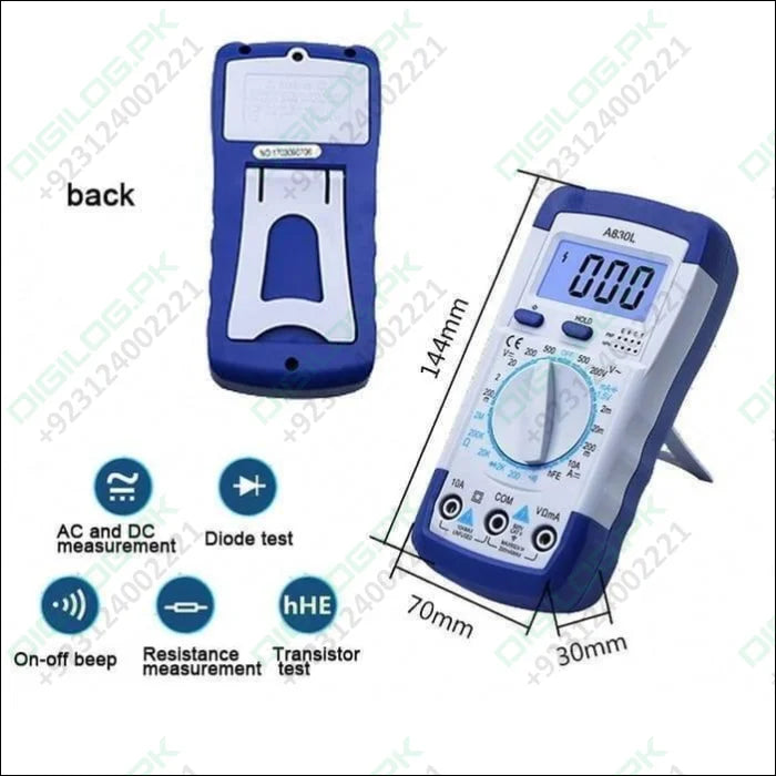 Digital LCD Multimeter A830L In Pakistan - Digilog.pk