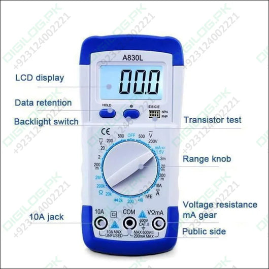 Digital LCD Multimeter A830L In Pakistan - Digilog.pk