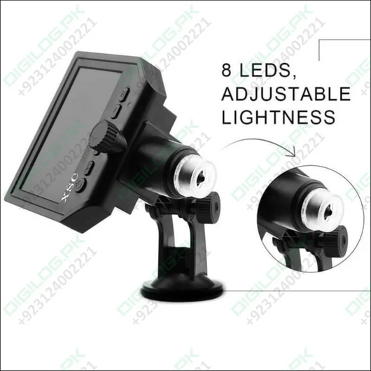 Digital Microscope 4.3in HD LED 3.6MP 1-600X Continuous Magnifier In ...