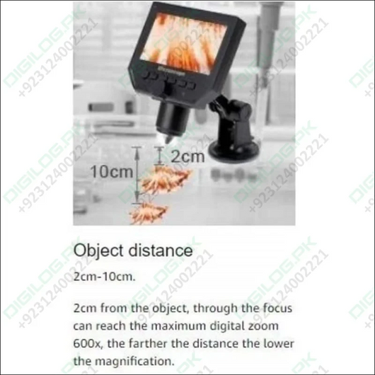 Digital Microscope 4.3in HD LED 3.6MP 1-600X Continuous Magnifier In ...