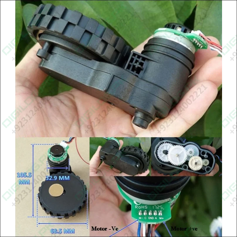 HQ Encoder gear motor with wheel high torque DIY robot - digilog.pk