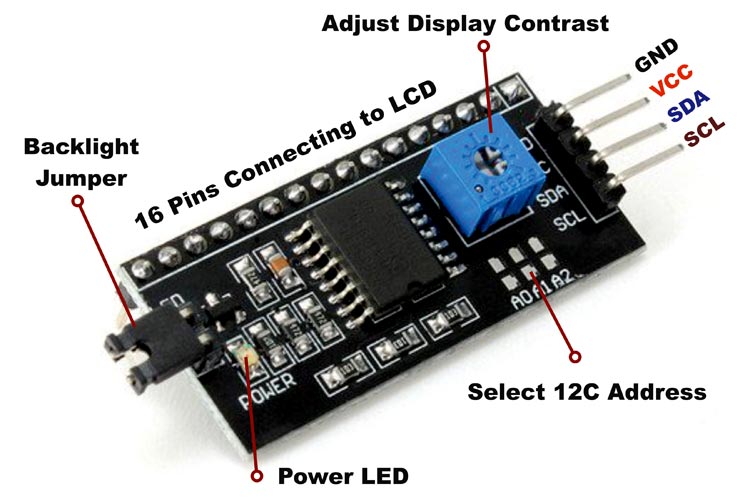 Iici2c Serial Interface Adapter Module Iic I2c Lcd Module Digilogpk