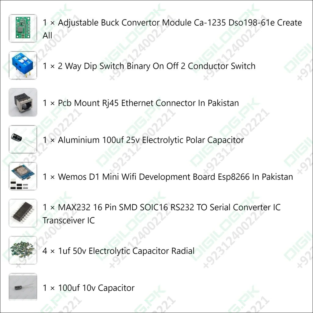 WEMOS D1 With Max232 and Parts | Adjustable Buck Convertor, DSO198-61E Create | Pakistan ...