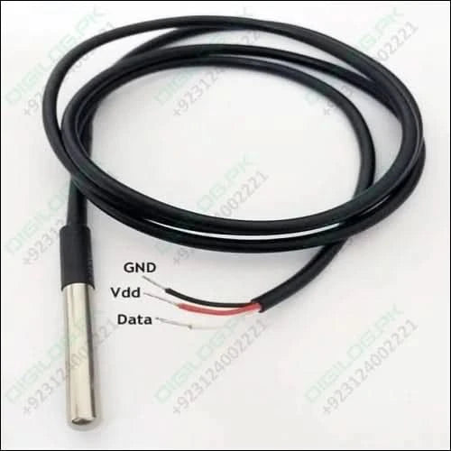 Waterproof DS18B20 Temperature Sensor In Pakistan - Digilog.pk