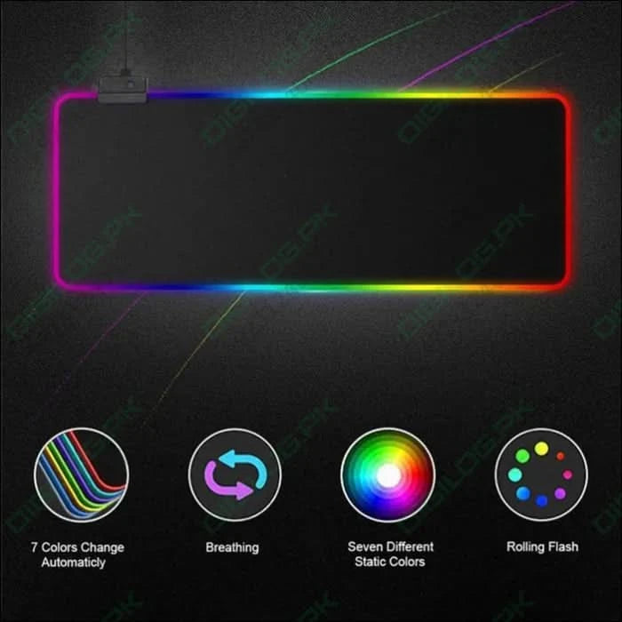 RGB Luminous Gaming Mouse Pad | Anti-Slip Rubber Base & Waterproof ...