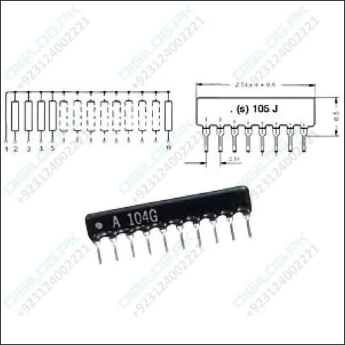 SIL 470R Resistor Pack - 7 Resistor 10 Pin 470 Ω Resistance Kit