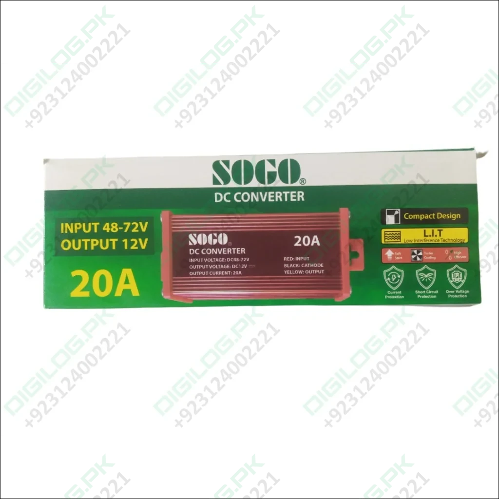 SOGO 20A DC Converter 48V to 12V Step Down Voltage Regulator - digilog.pk