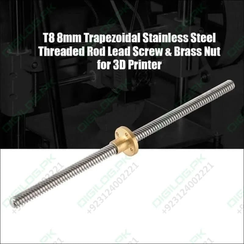 T8 300mmx8mm Threaded Rod - Durable and Versatile - Digilog.pk