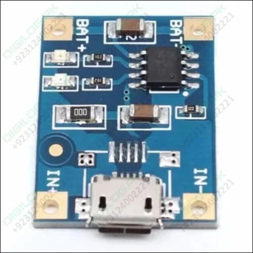 TP4056 Lithium Battery 18650 Charger Module 1A 3.7V - Digilog.pk