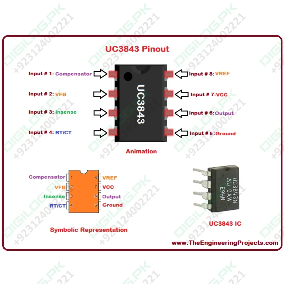 UC3843 Current Mode PWM Controller IC DIP-8 Package In Pakistan-Digilog.pk