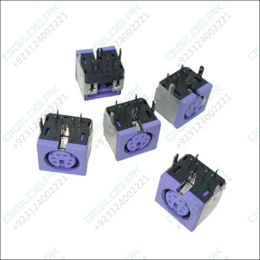 Replacement 6 Pin Mini Din Socket Video PCB Mounting Connector - Digilog.pk