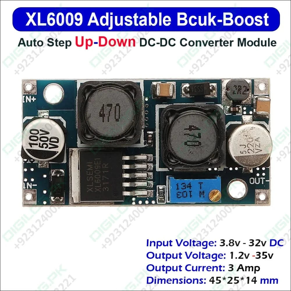 XL6009 Buck Boost Convertor Module in Pakistan | Automatic Buck Boost with 400kHz Switching ...