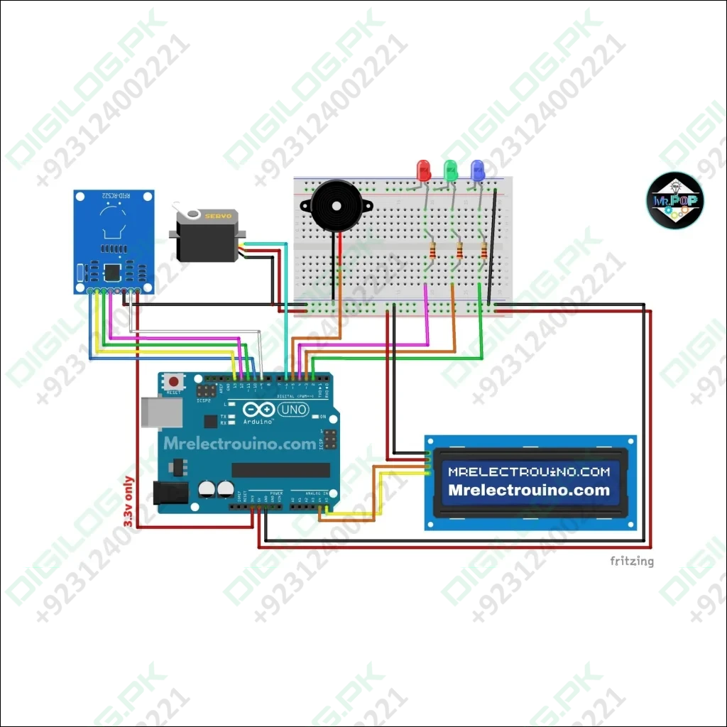 RFID Door Lock Project Parts | Arduino Uno, MFRC522 RC522, IIC I2C ...