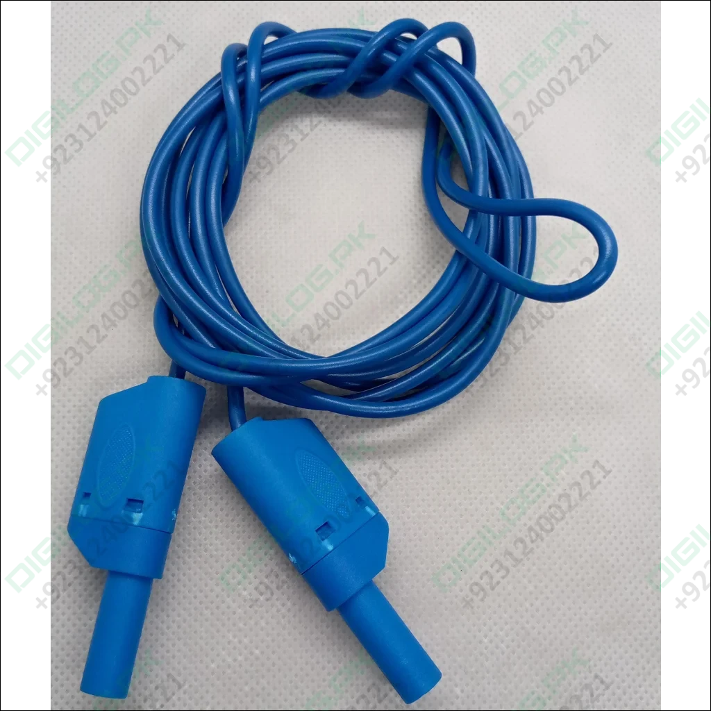 Blue Banana Clip Wires 2 Meter - High Quality Testing Leads - Digilog.pk