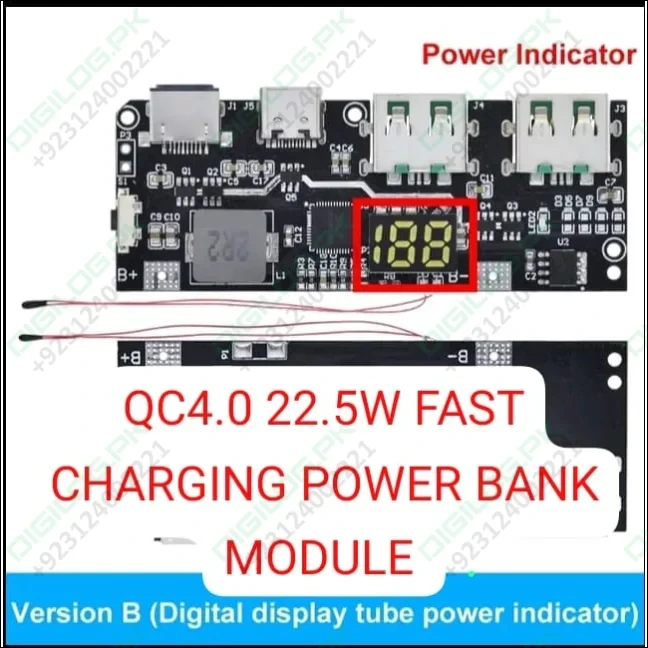 SW6206 SW6208 QC4 PD3.0 22.5W Power Bank Module - Digilog.pk