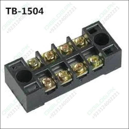 TB-1504 600V 15A Fixed Barrier Wire Terminal Block - Digilog.pk